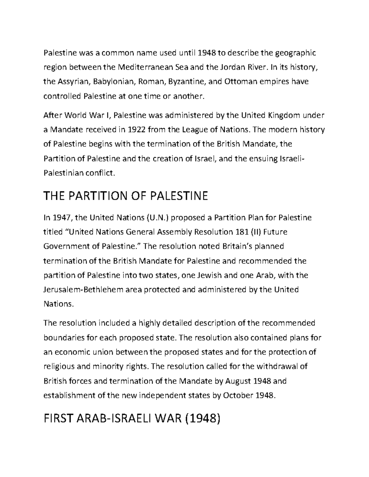 Ilide - notes for current affairs - Palestine was a common name used ...