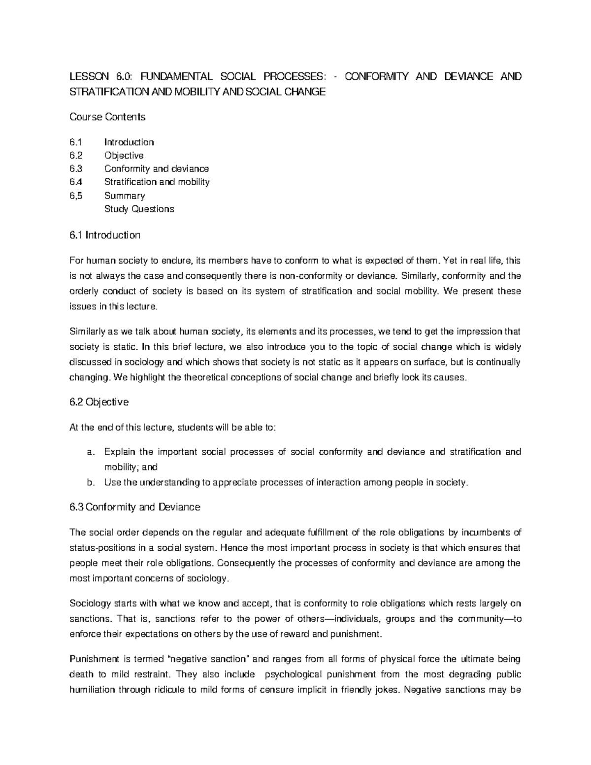 Lesson 006 - Lecture 7 - LESSON 6: FUNDAMENTAL SOCIAL PROCESSES ...