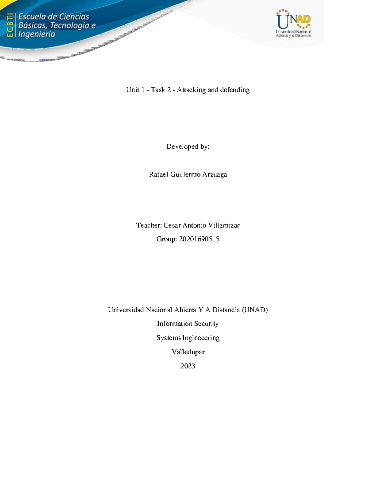 Task2 Attacking and defending Rafael Arzuaga - Unit 1 - Task 2 - Attacking and defending ...