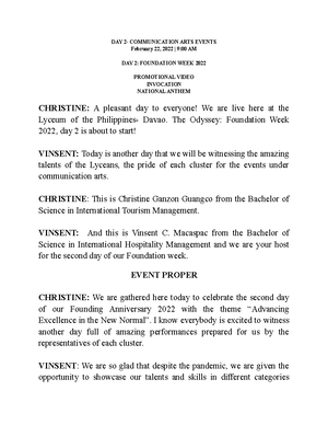 Hosting Sample Script - Emcee Script for Virtual Orientation 2020 Jofer ...