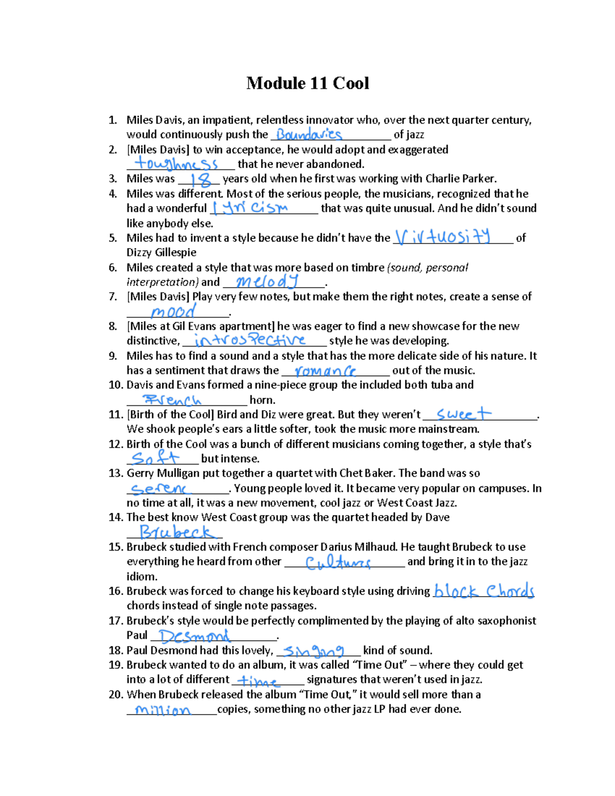 Module+11+Cool - Cool jazz - Mus 12 - Mt. SAC - Studocu