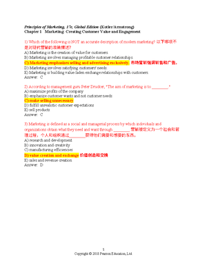 Chapter 2 - marketing test bank - Principles of Marketing, 17e, Global ...