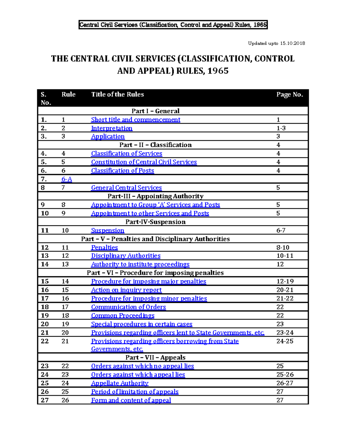 CCS-CCA-Rules- Final jwm ldce - Updated upto 15. THE CENTRAL CIVIL ...
