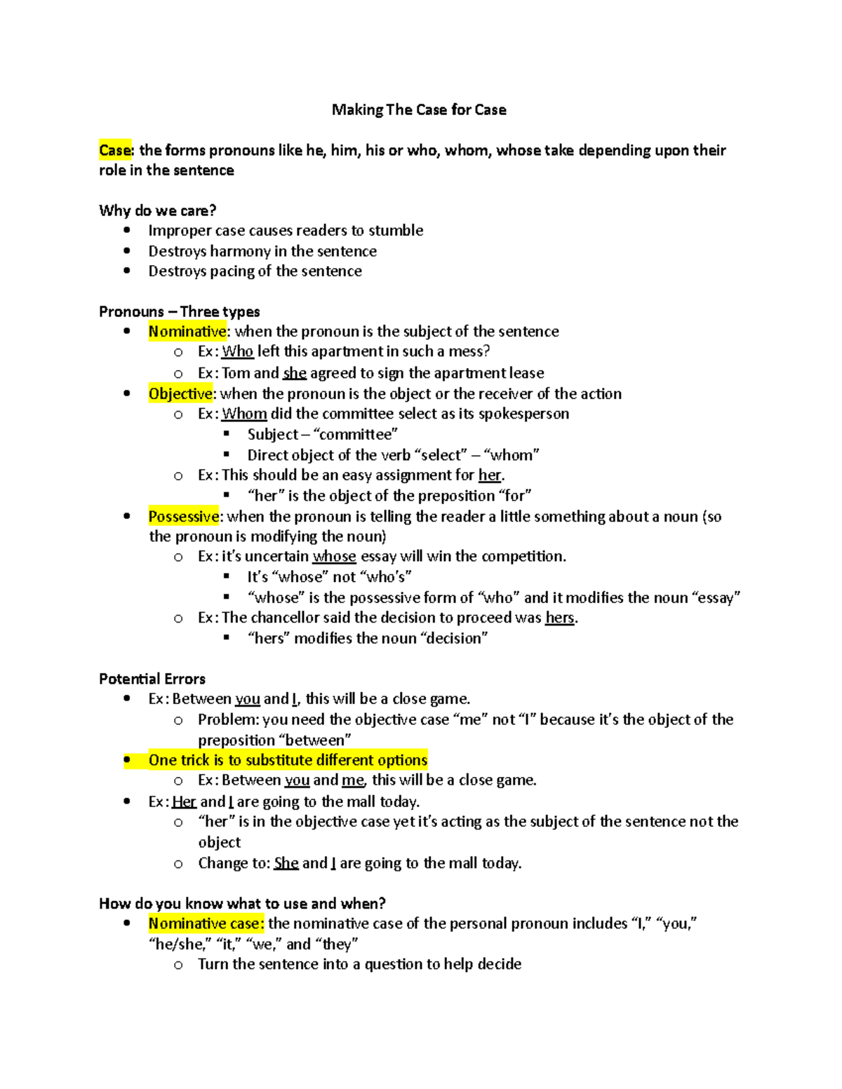 Making The Case for Case - Making The Case for Case Case: the forms ...