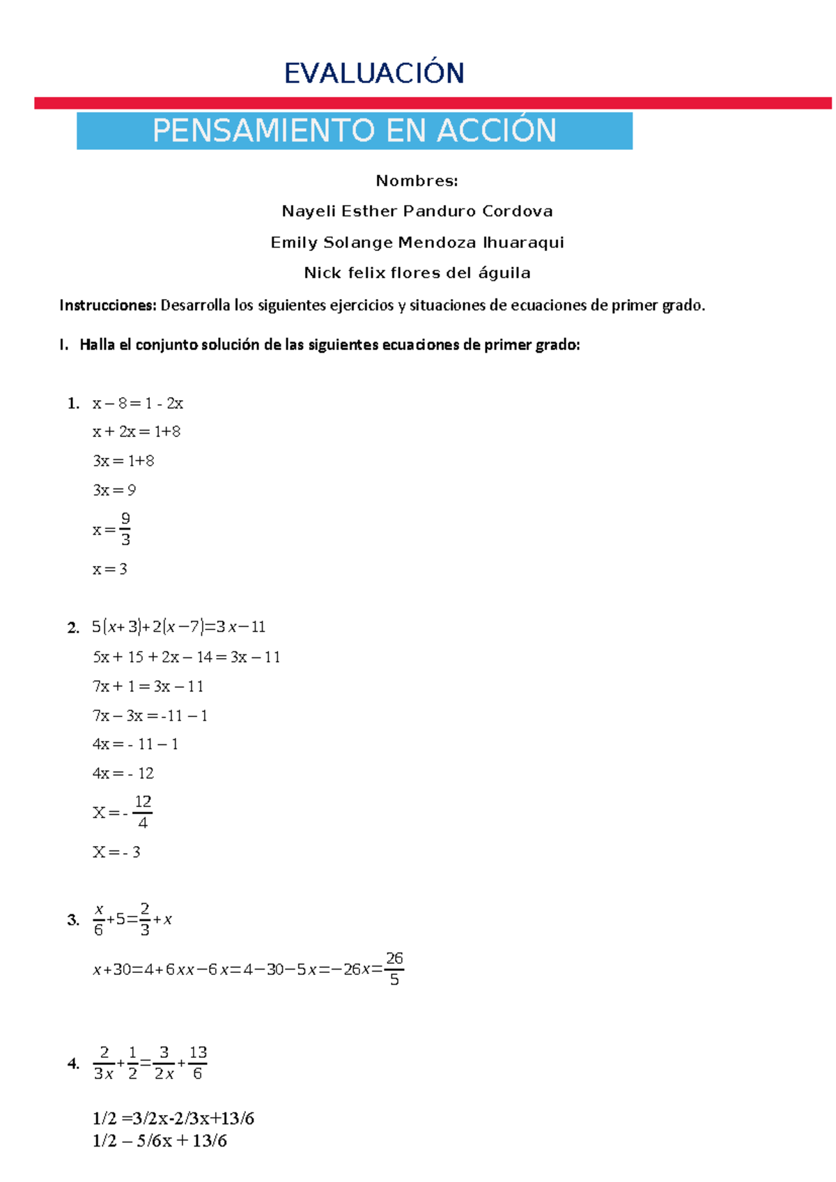 Evaluación PL-S11 - TAREA DE PENSAMIENTO LOGICO - Nombres: Nayeli ...