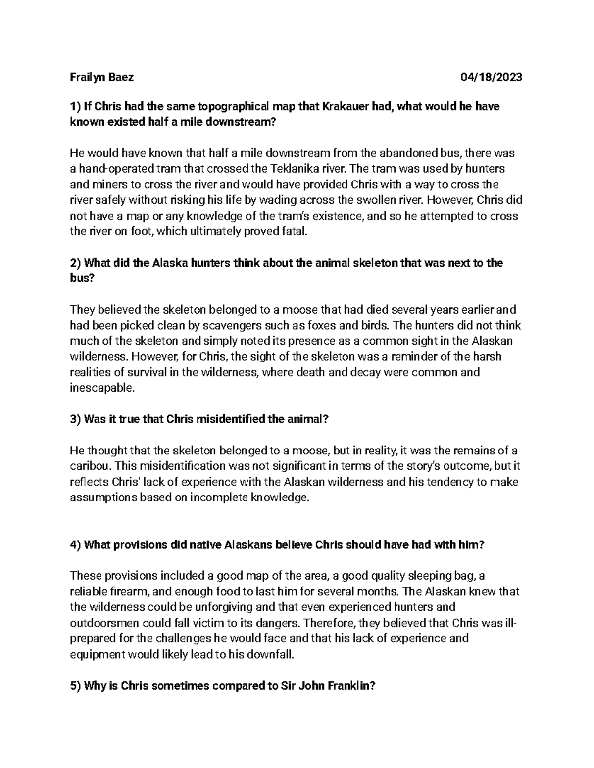Frailyn Baez - Chapter 17 Reading and Questions - Frailyn Baez 04/18 ...