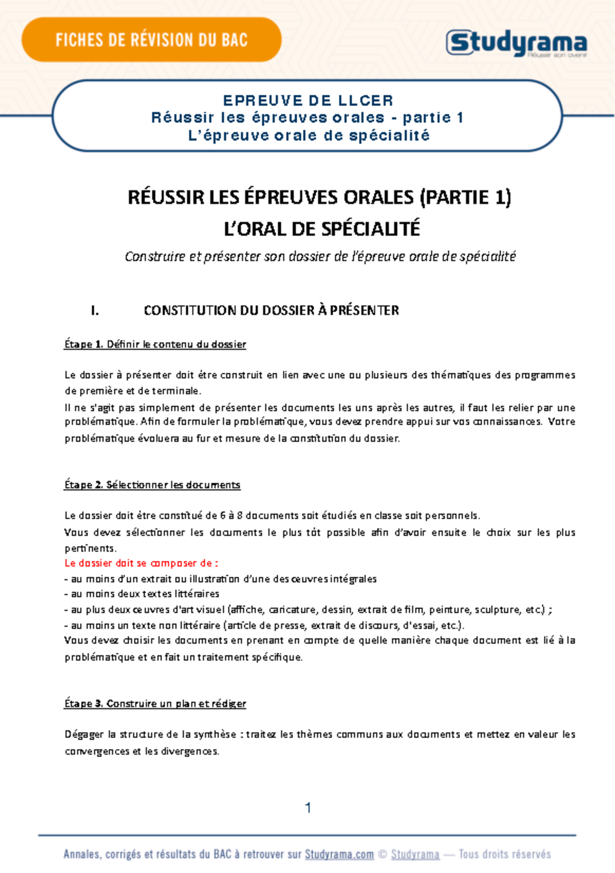 Fiche de revision Llcer 2021 Reussir les epreuves orales partie 1 l ...