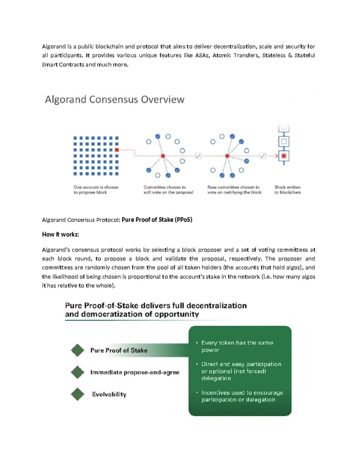 Algorand Consensus Protocol - Algorand is a public blockchain and protocol that aims to deliver ...