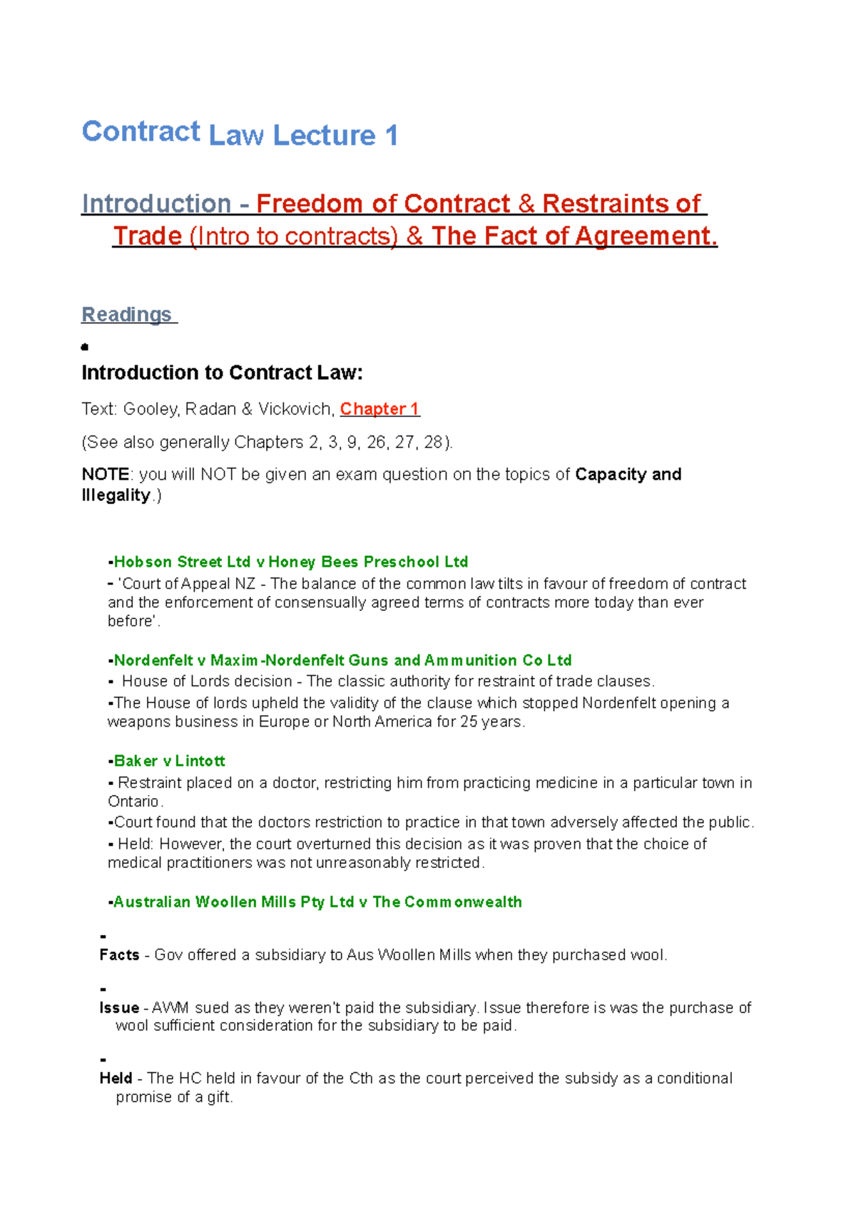 1. Intro to Contracts and The Fact of Agreement - Contract Law Lecture 1 Introduction - Freedom ...