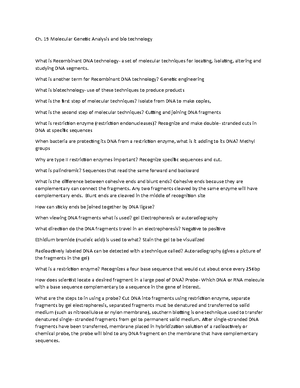 Genetics Notes - Genetics Week 1 Notes Introduction Lecture Chapter 1 ...