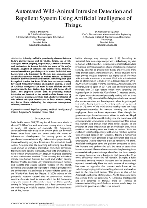 Wild animal detection system - ISSN NO: 2230- 5807 167 Wild Animal ...