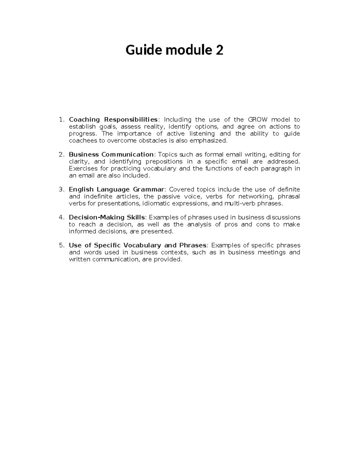 Activity 10 - Ingles - Guide module 2 Coaching Responsibilities ...