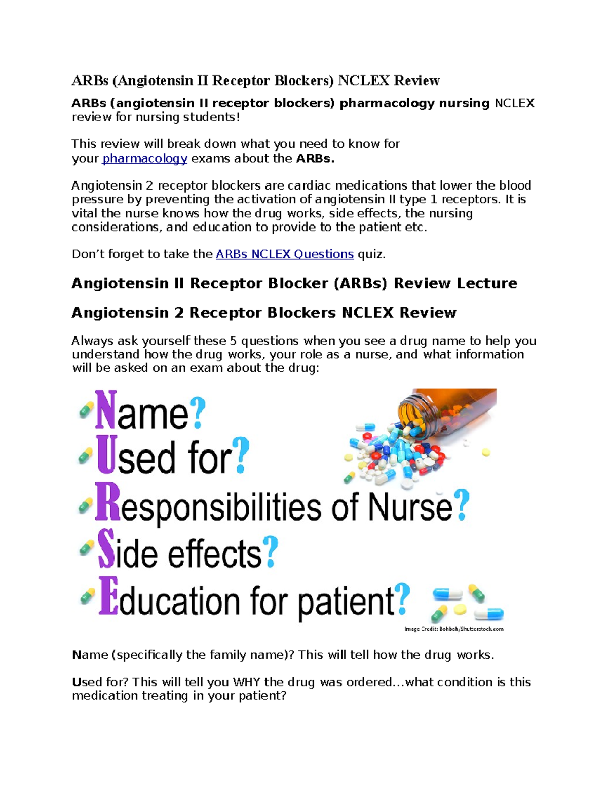 ARBs1 - Subi Siwakoti -helpful - ARBs (Angiotensin II Receptor Blockers ...