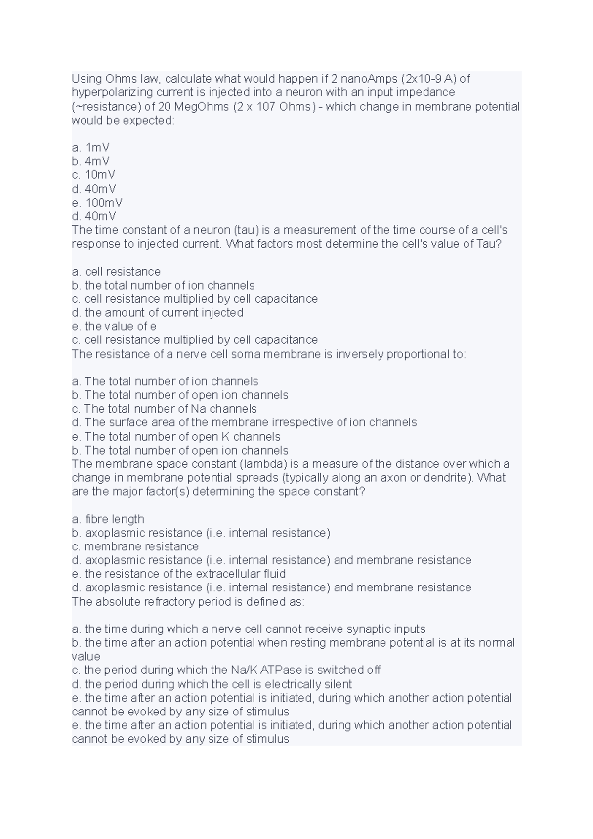 2 NOTES AND STUDY GUIDE - Using Ohms law, calculate what would happen ...