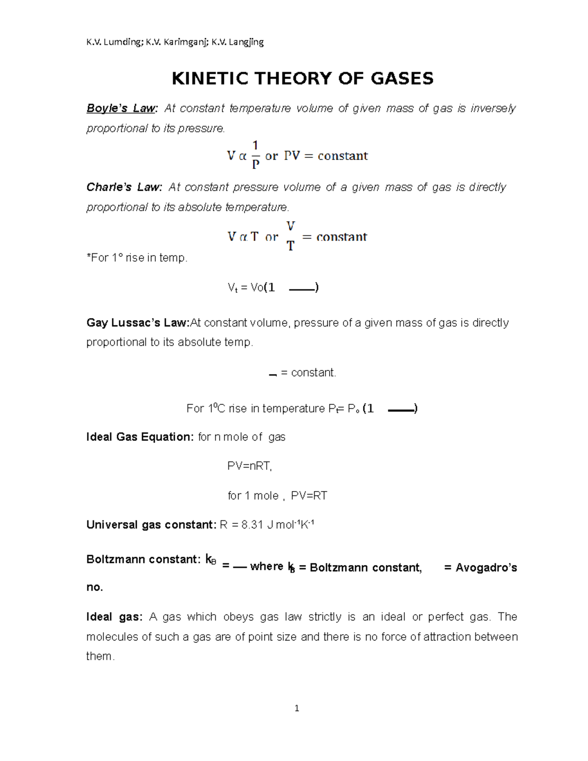 11 physics notes 09 behaviour of perfect gas and kinetic theory of ...