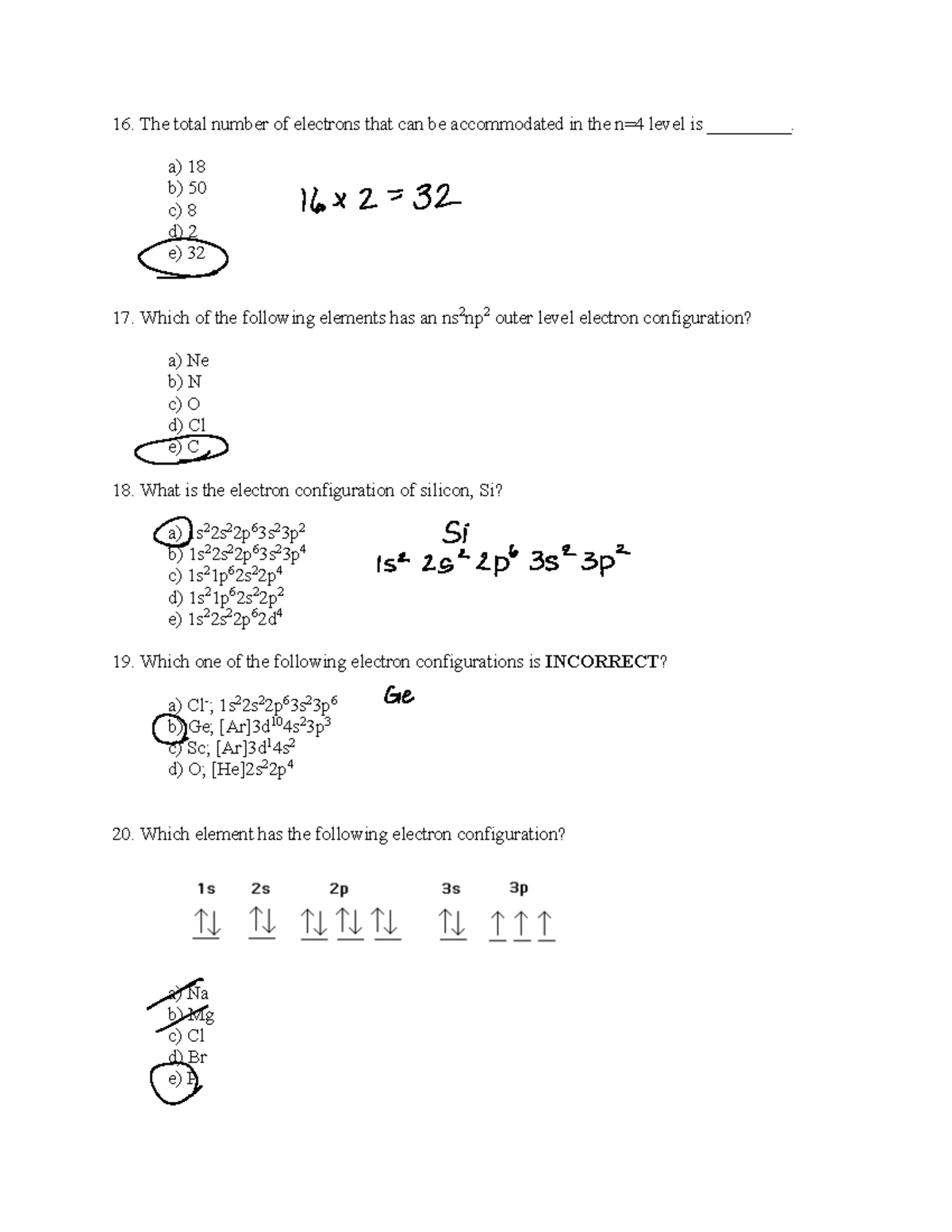 Exam 3 Practice Set 2 - The total number of electrons that can be accommodated in the n=4 level ...