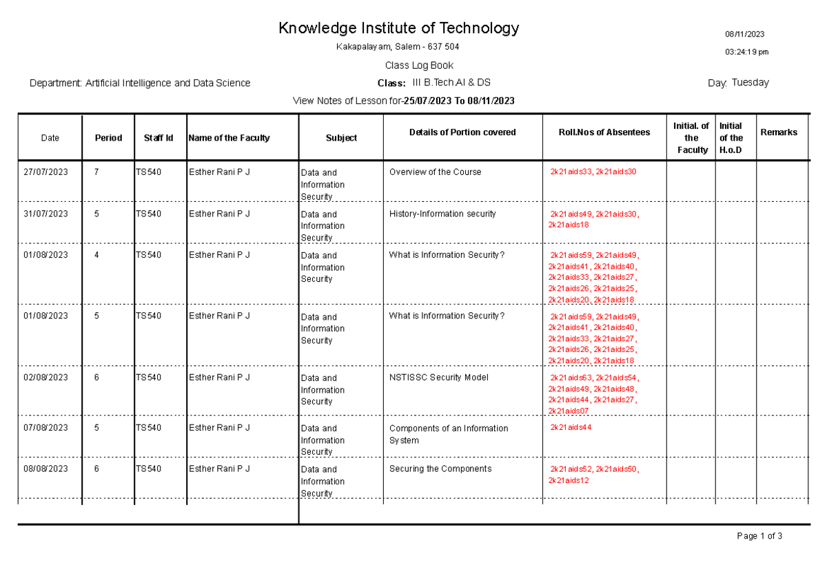 Notesof Lesson On Date For Class - Knowledge Institute of Technology ...