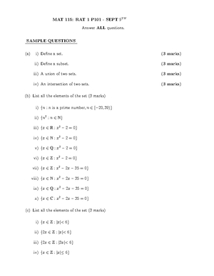 Sta 111 solved questions - COURSE CODE: STA 111_ COURSE TITLE: PROBABILITY AND STATISTIC 1 ...