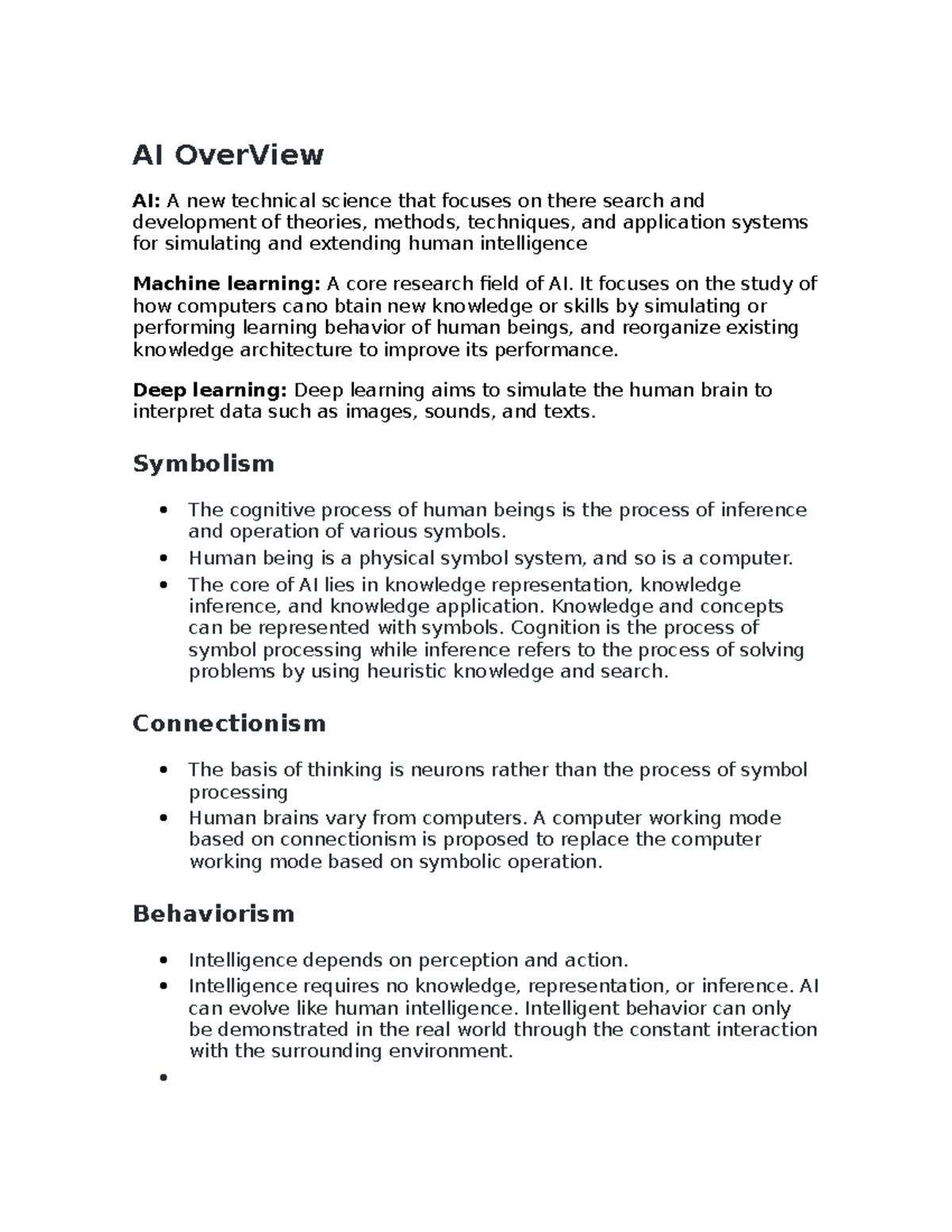 ARTIFICIAL INTELLIGENCE (AI) OVERVIEW - AI OverView AI: A new technical ...