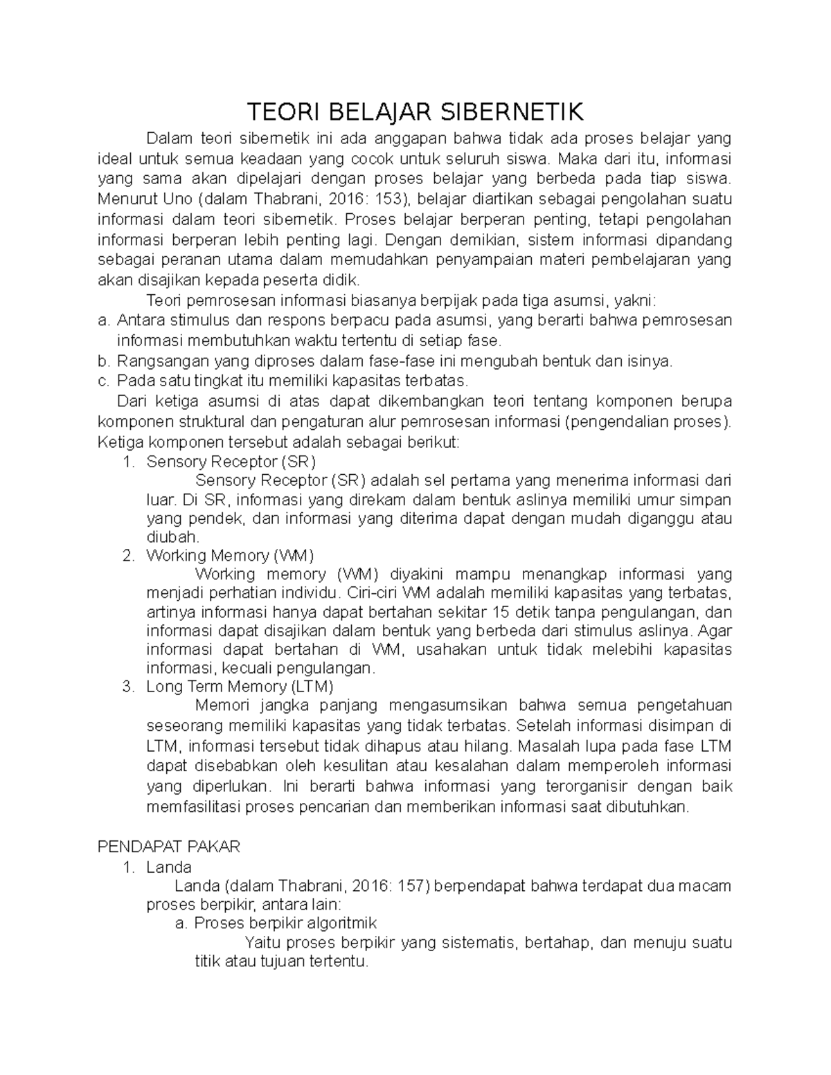Teori Belajar Sibernetik - TEORI BELAJAR SIBERNETIK Dalam teori ...