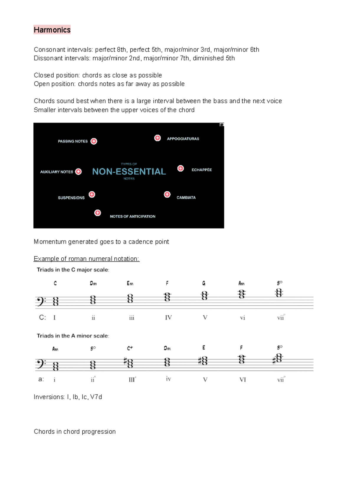Harmony - dedd - Harmonics Consonant intervals: perfect 8th, perfect ...