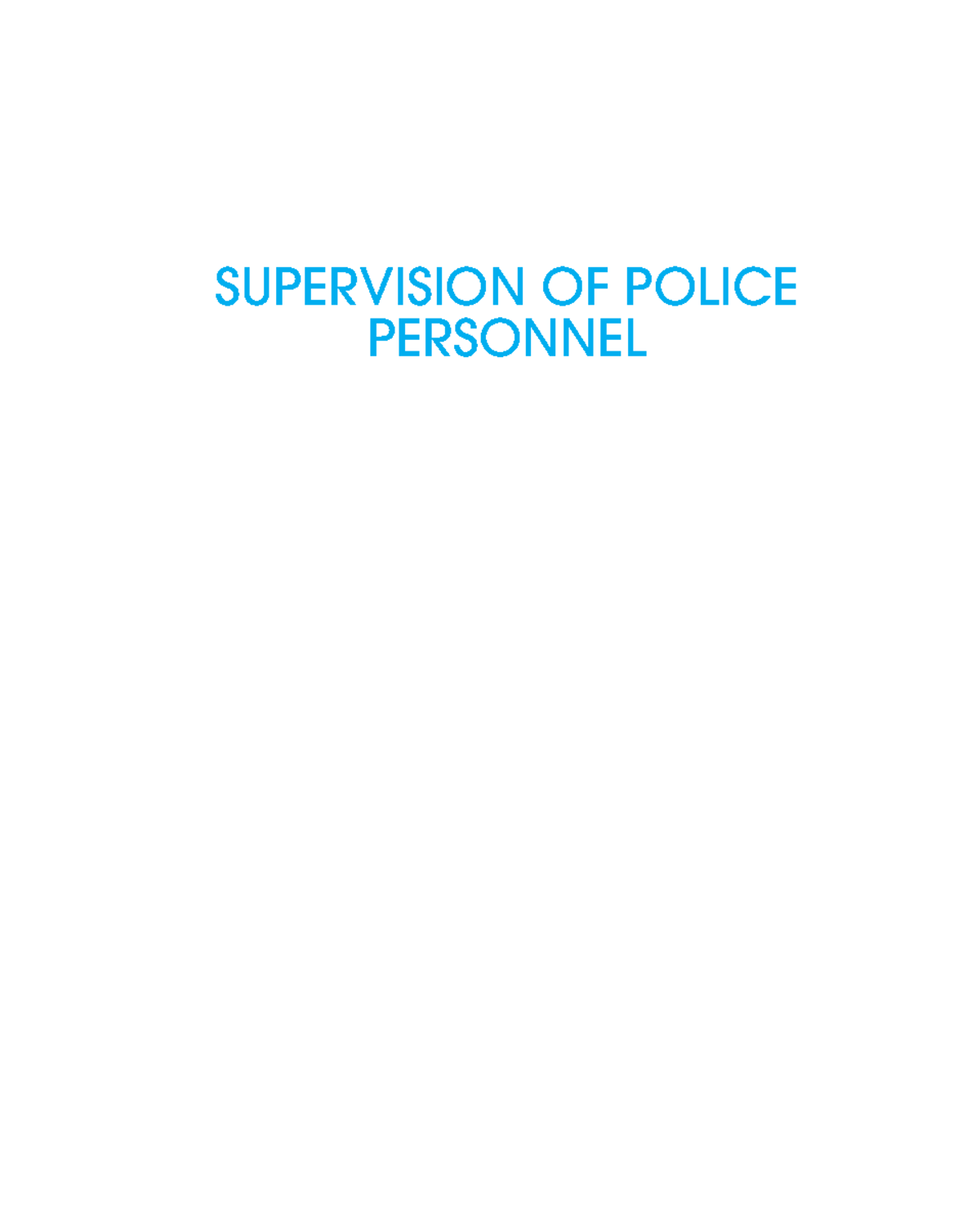 0135186234 - Tdxhiff - SUPERVISION OF POLICE PERSONNEL Copyright © 2020 ...