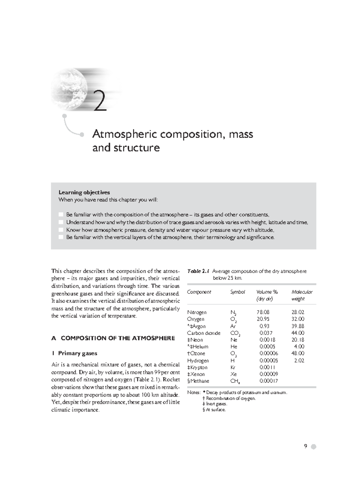 Atmosphere 1 - Abc - This chapter describes the composition of the ...