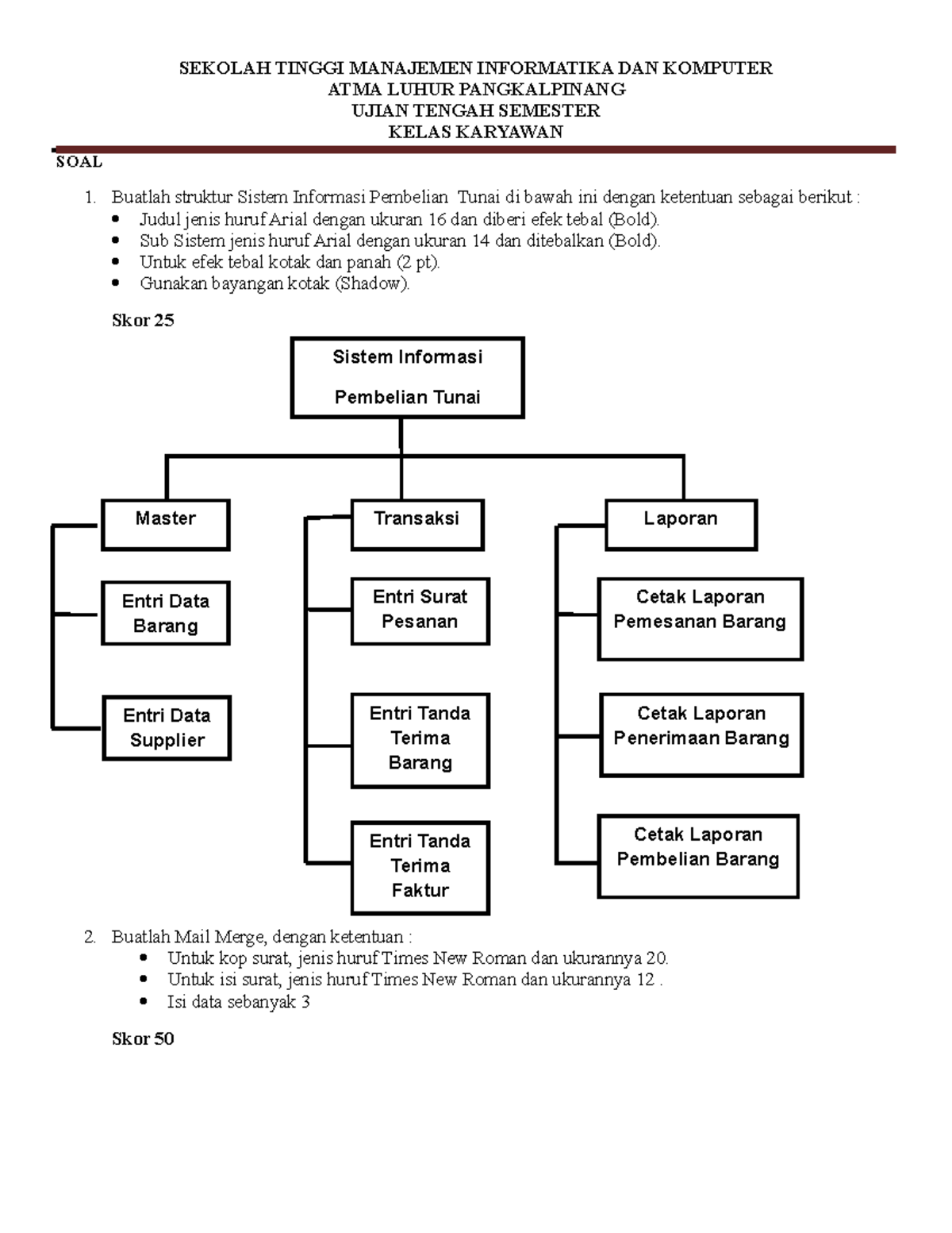 Soal UTS Kelas Karyawan - SEKOLAH TINGGI MANAJEMEN INFORMATIKA DAN ...