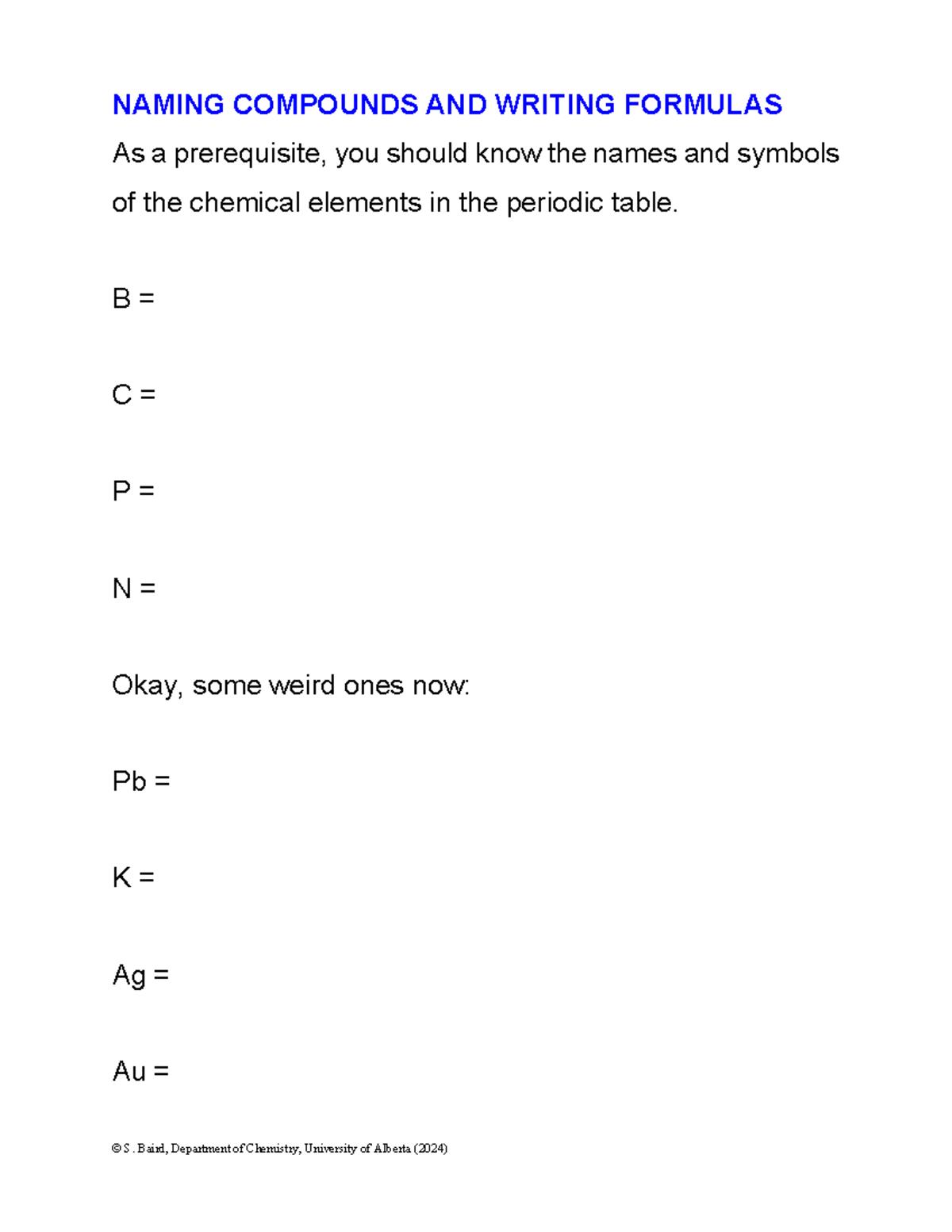 Sept 5 2024 - Naming and Atomic Structure - Lecture 2 - NAMING ...