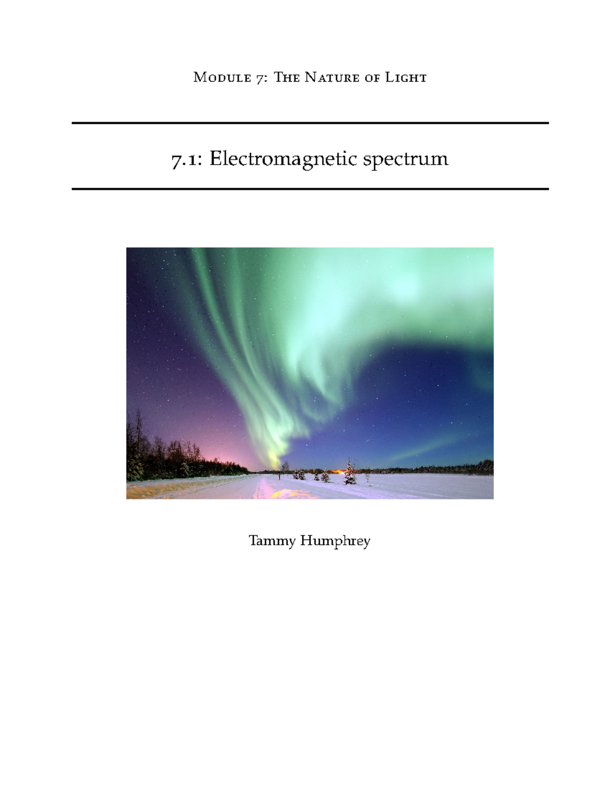 M7 1 Electromagnetic Spectrum - Module 7: The Nature of Light 7. 1 ...