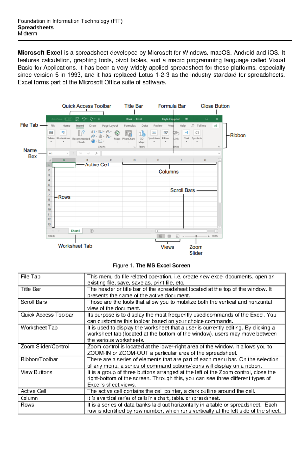 Excel Reference - 123456 - Information Technology - Spreadsheets ...