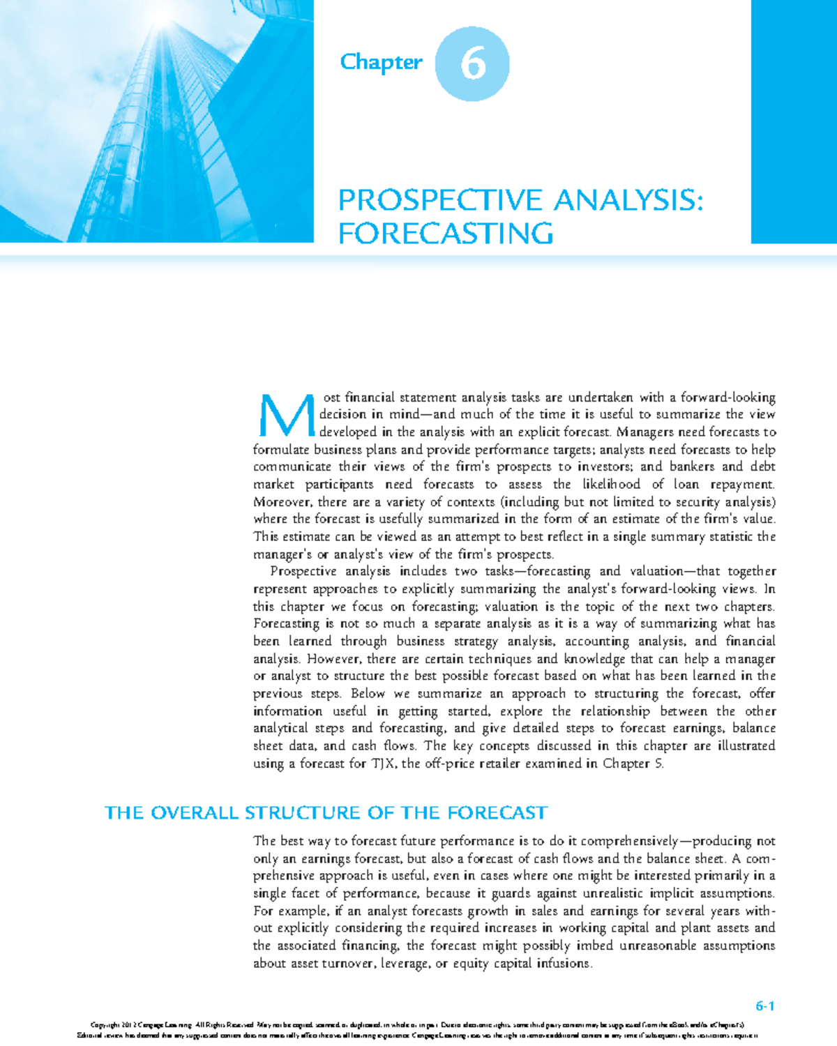 6a - تحليل مالي شابتر ٦ - Chapter 6 PROSPECTIVE ANALYSIS: FORECASTING M ost financial statement ...