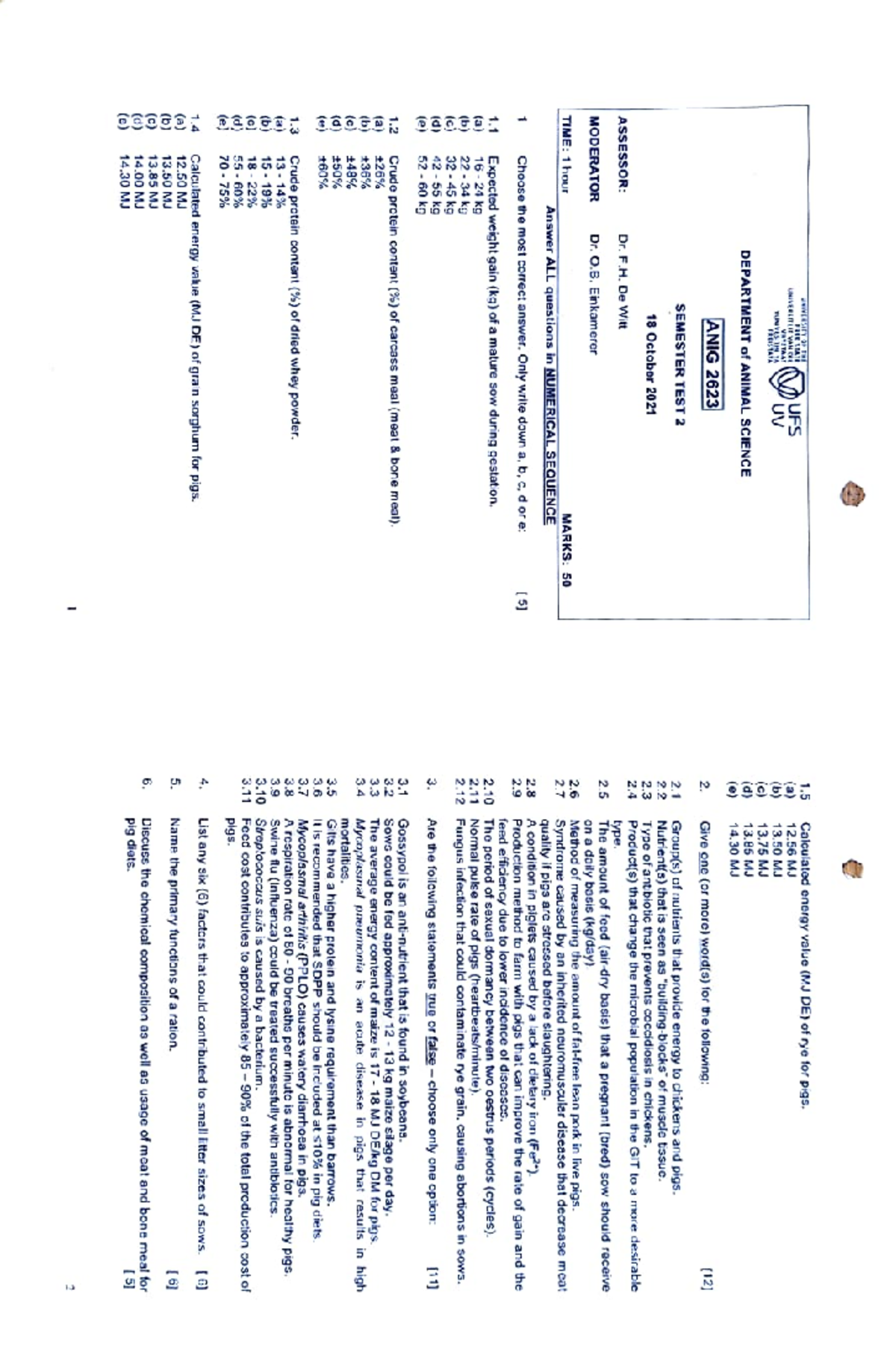 Anig 2 - Semester test 2 - ANIG 2624 - UFS UV - Studocu