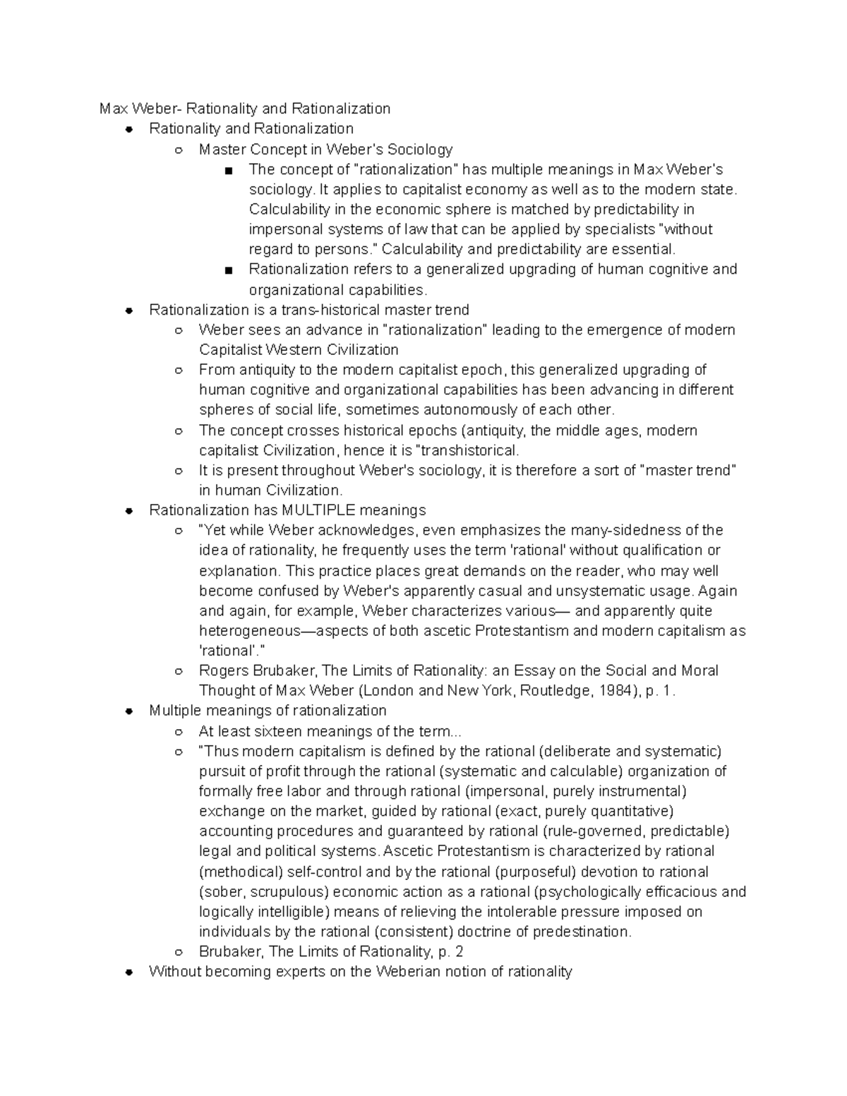 Lecture 10 Part 1 - Max Weber- Rationality and Rationalization ...