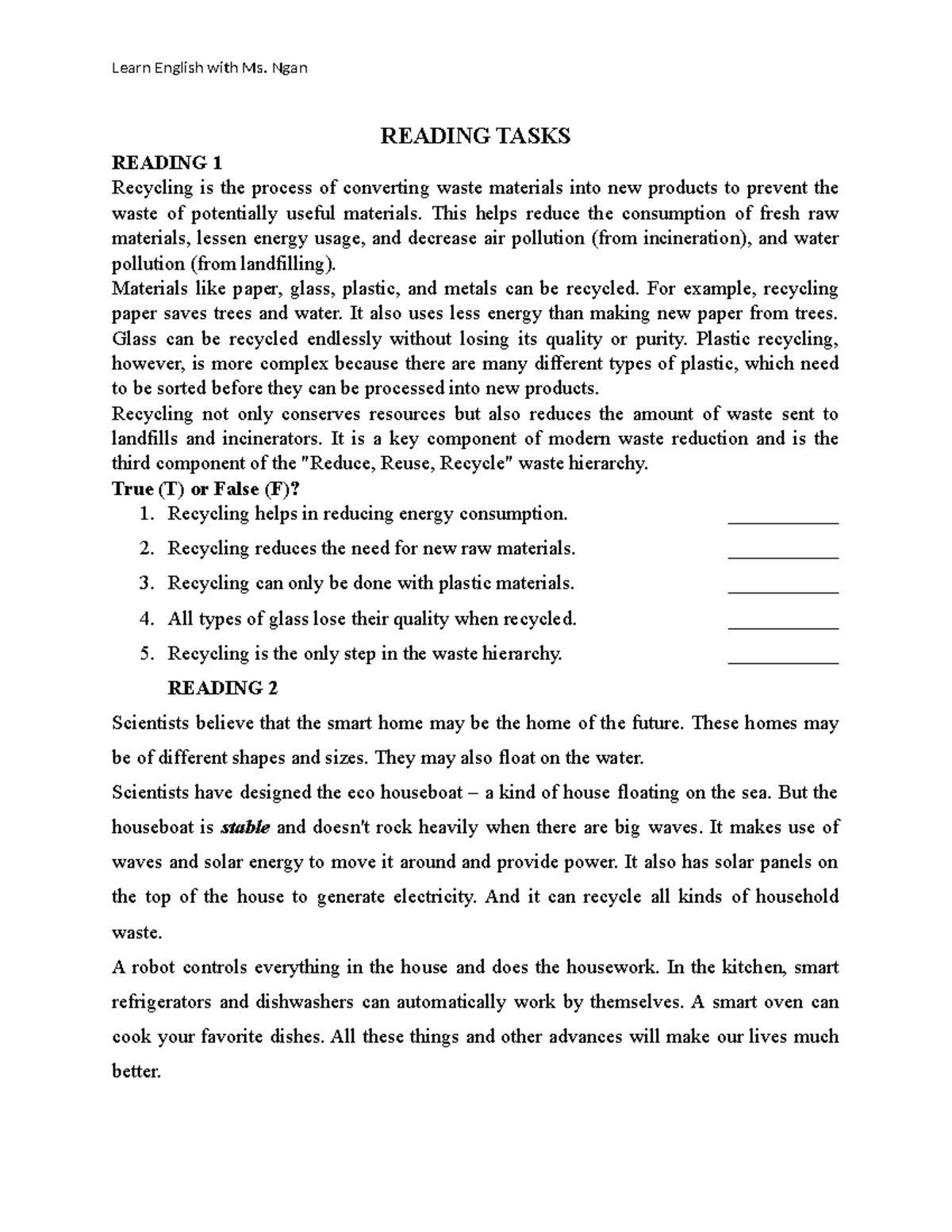 Reading passages for secondary school students grade 6 to practice ...