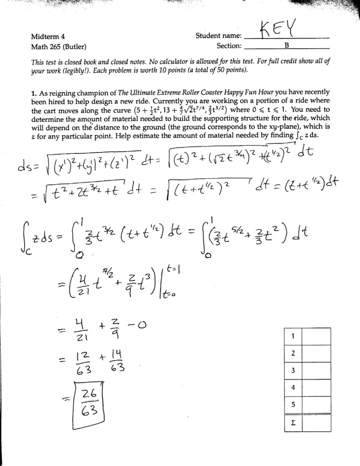 265S12T4 - helpful exams for the class - . e 56 Midterm 4 Student name ...