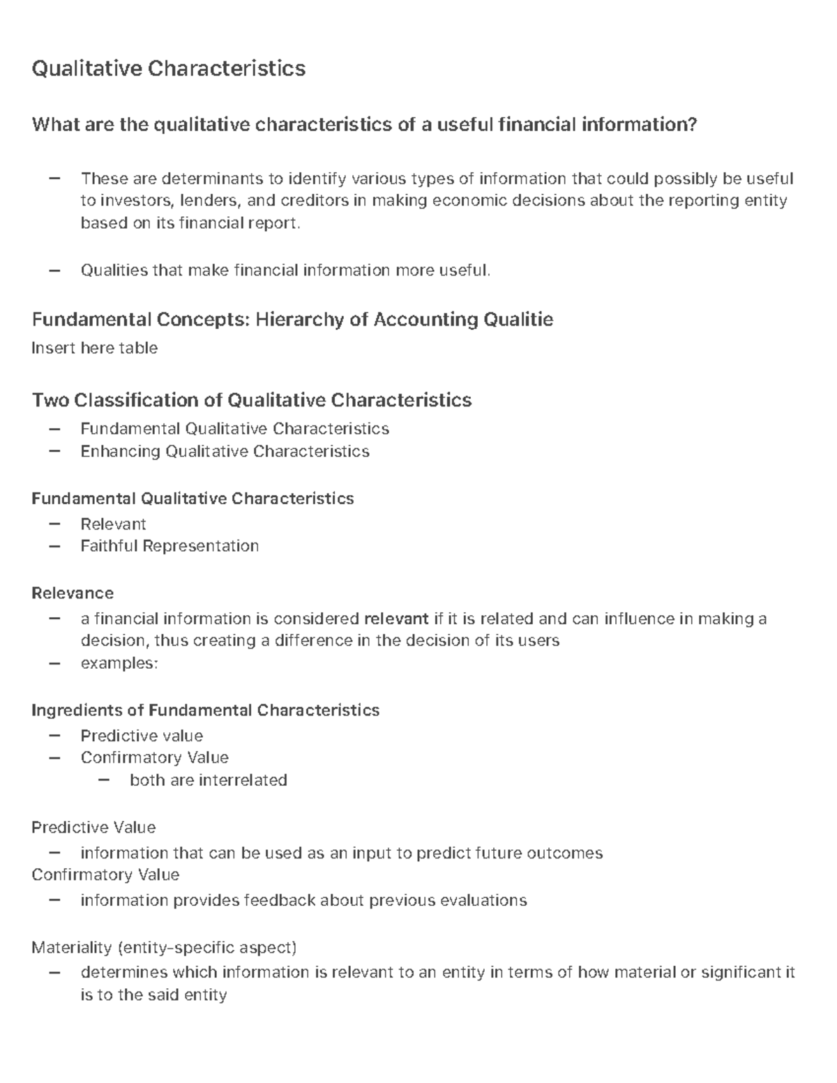 Qualitative-Characteristics - – – – – – – – – – – – – – – Qualitative ...