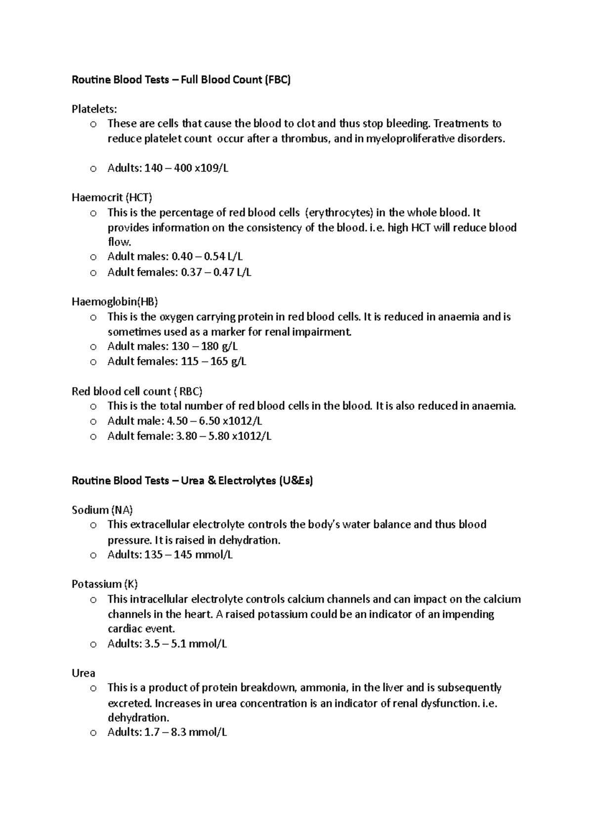 Routine Blood Tests - Treatments to reduce platelet count occur after a ...