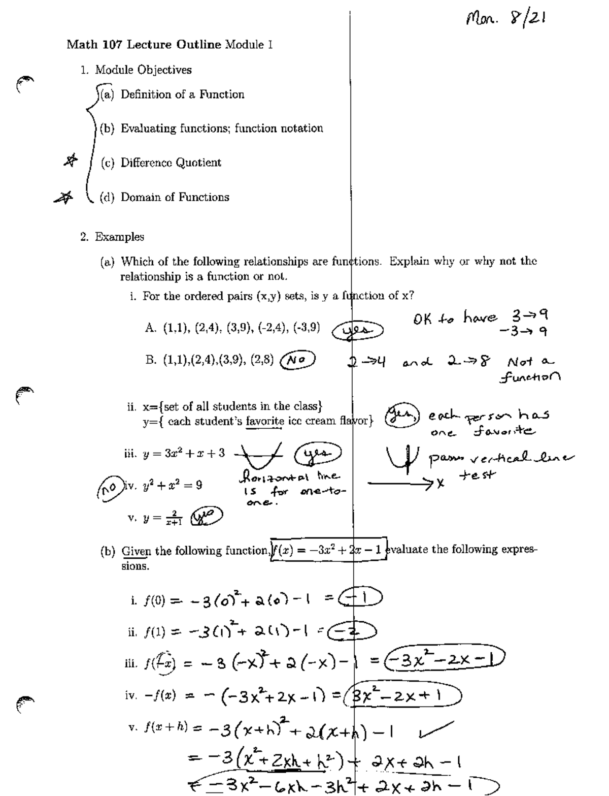 Lec1.1- Functions work - MA 107 - Studocu