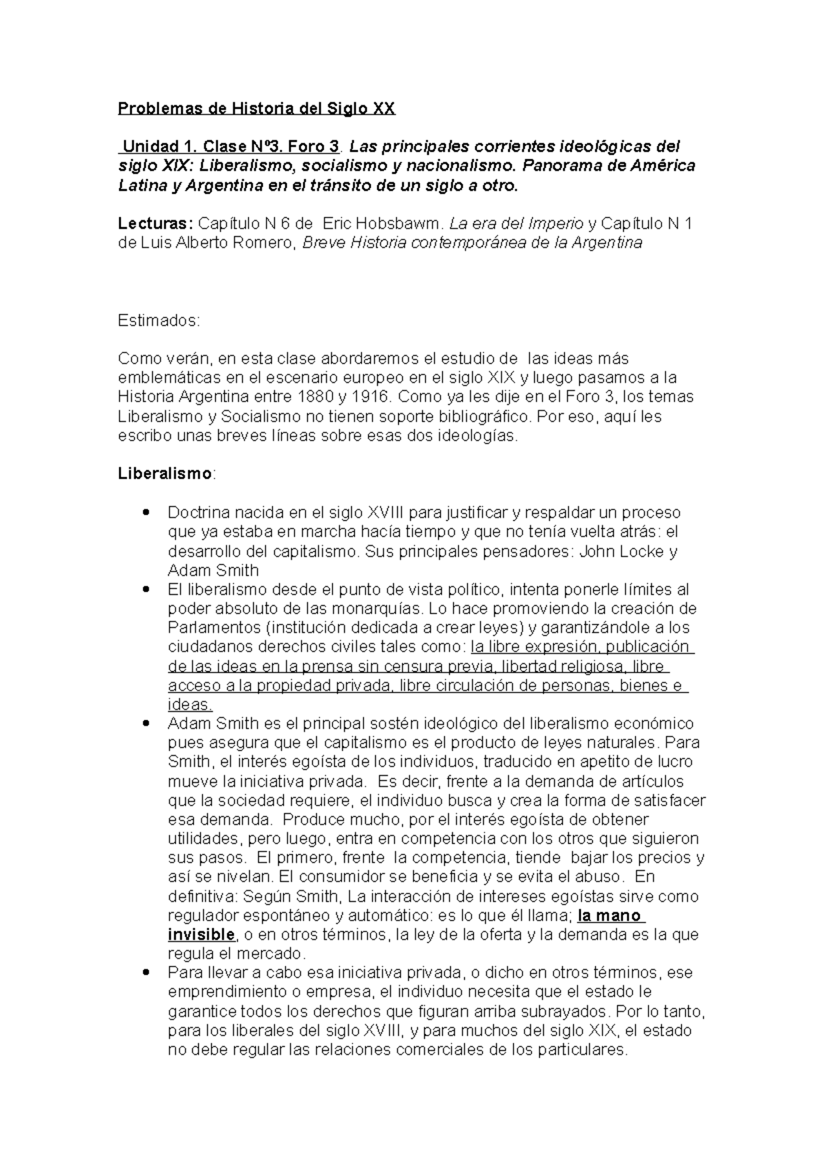 Clase 3 Las principales corrientes ideológicas del siglo XIX ...