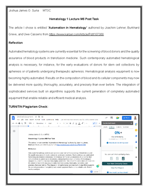 M6 Post Task Genetics Lab Suria - Joshua James O. Suria MT2C M6 Post Task List down at least ...