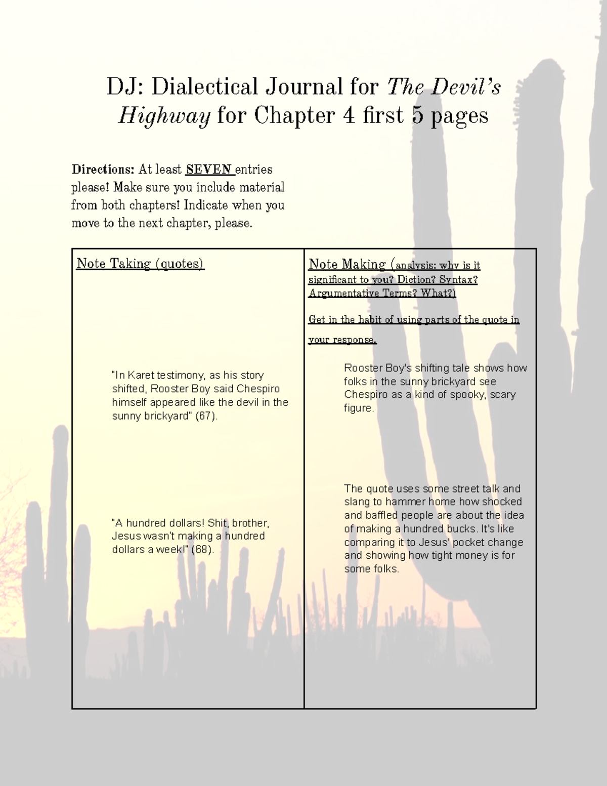 Copy of 2nd Devils Hwy DJ Dialectical Journal Blank - DJ: Dialectical ...