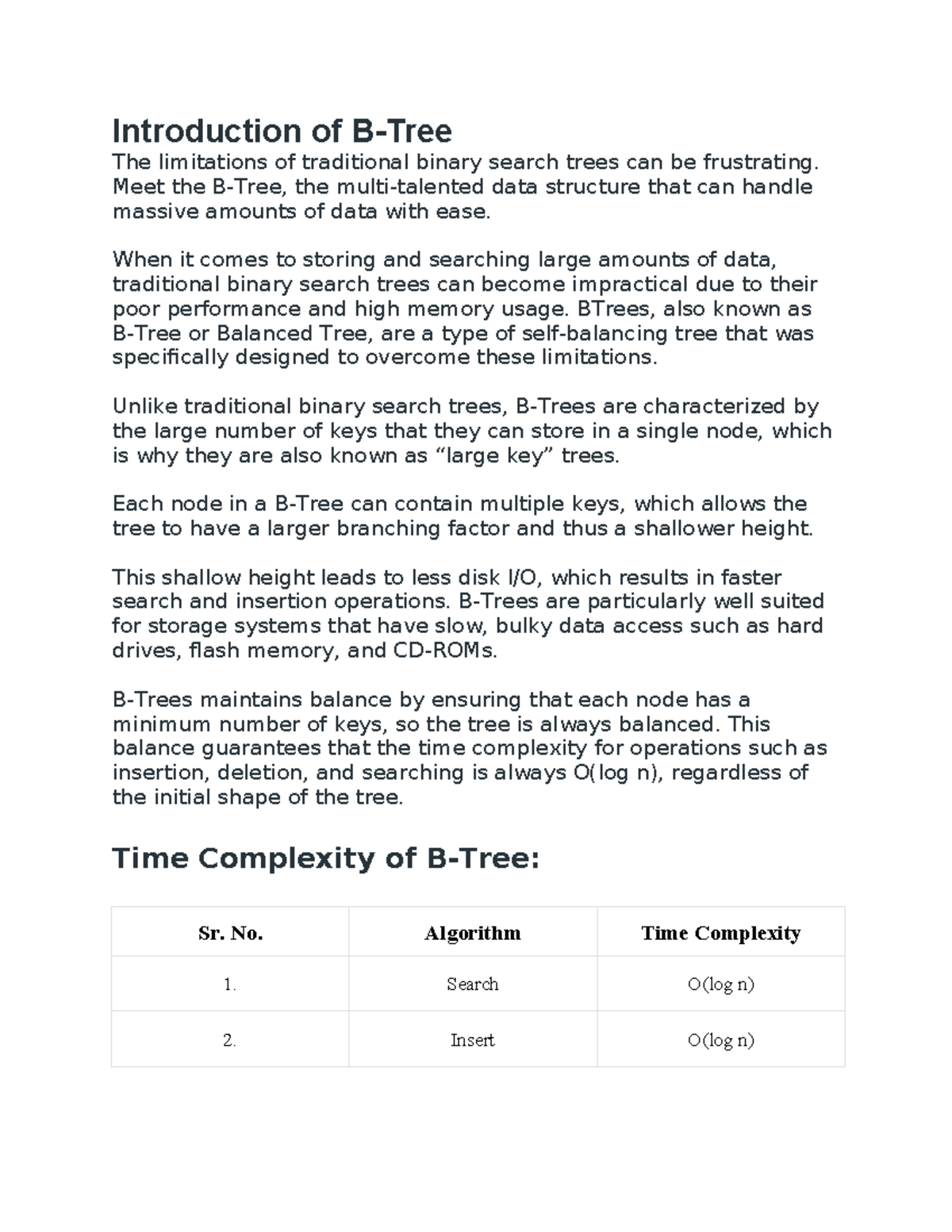 B tree notes - btree - Introduction of B-Tree The limitations of ...