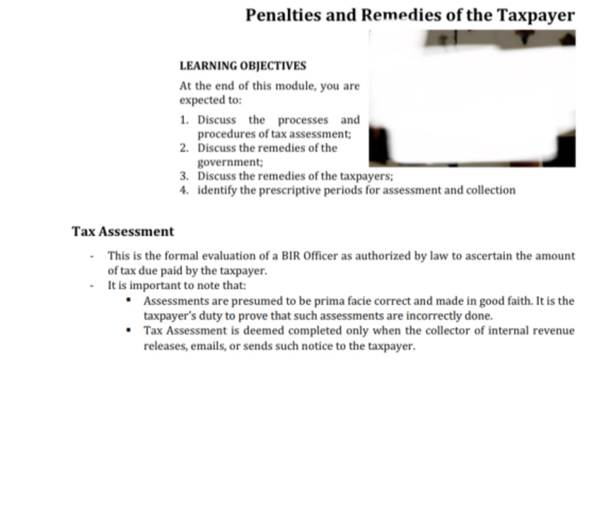 Module 10 - aaaaaaaaa - Philippine Tax System and Income Taxation - Studocu