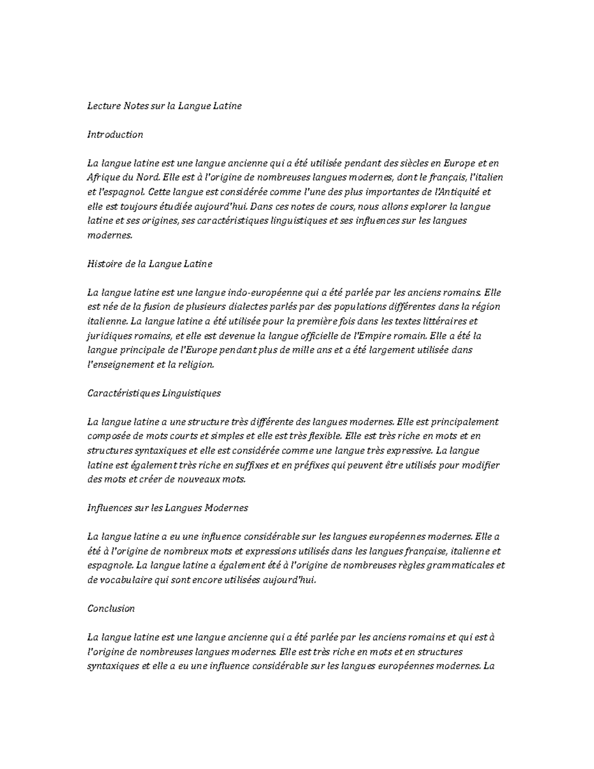 Latin Language Study Notes - Lecture Notes sur la Langue Latine ...