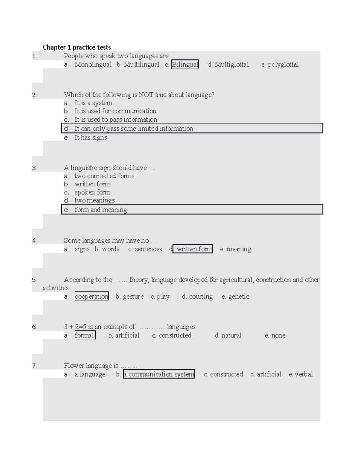Test 1 13 October 2018, questions and answers - Chapter 1 practice ...