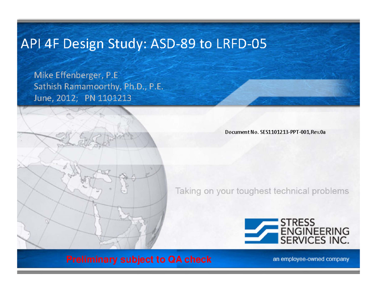 119110734 1101213 API 4F Design Study rev0a - API 4F Design Study: ASD ...