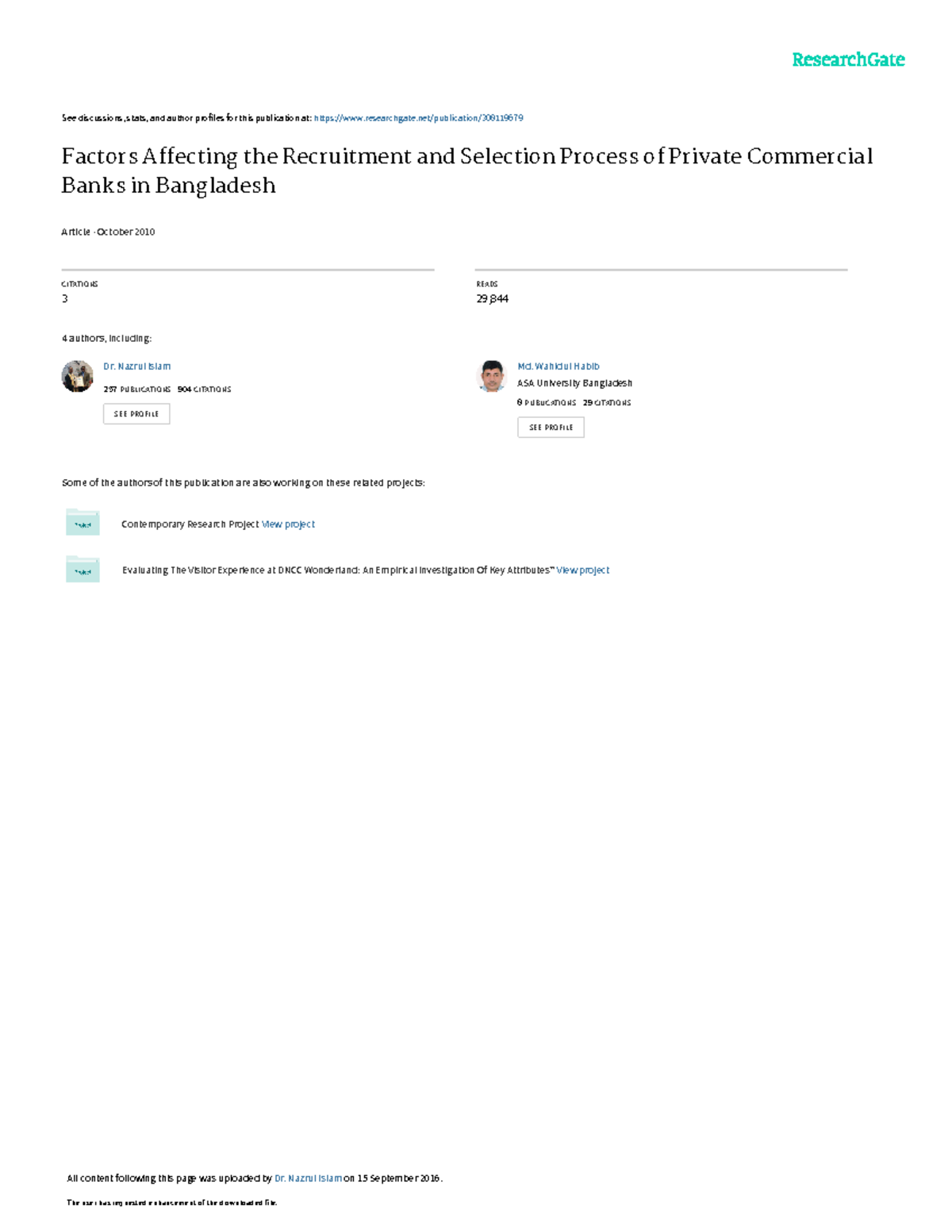 Factors Affecting Recruitmentand Selection Process ACase Studyof ...