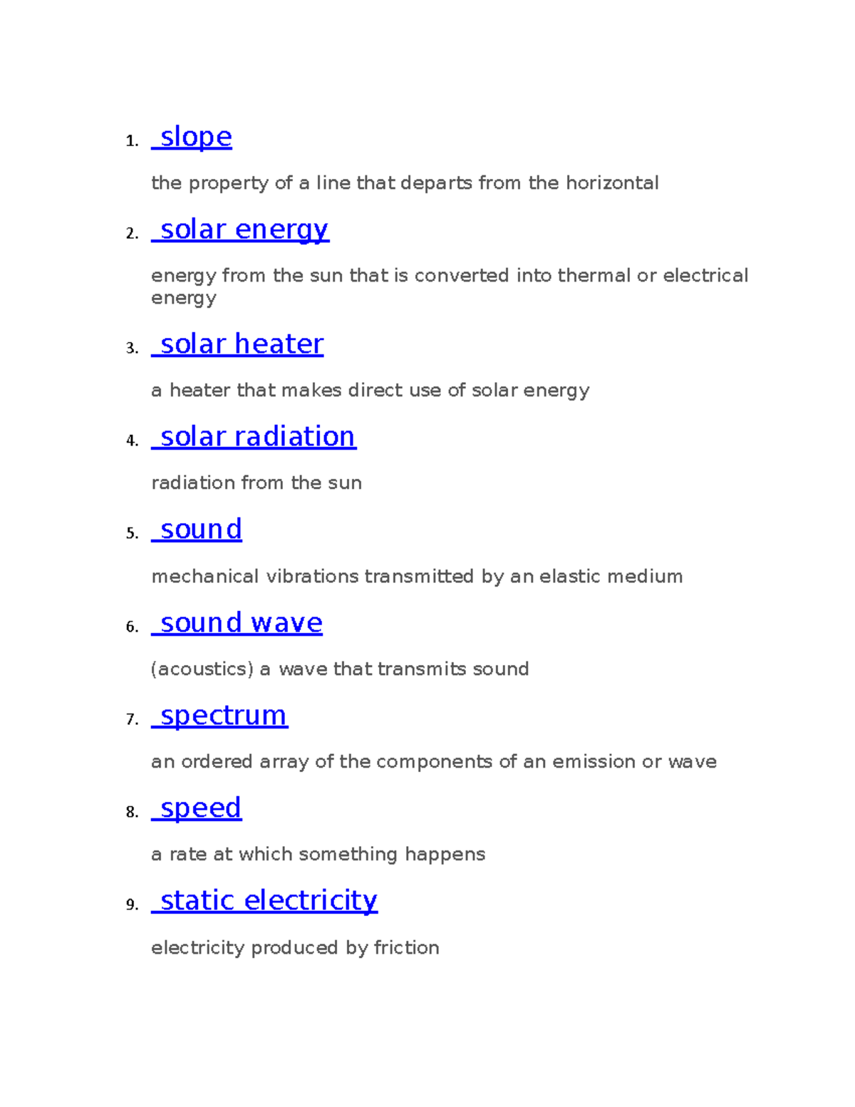 Phy 8 - physics notes, very helpful! - 1. slope the property of a line ...