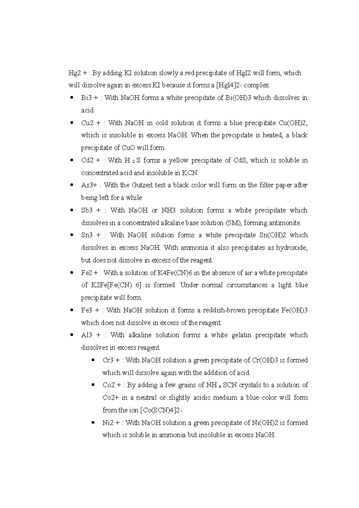 With alkaline solution forms - Hg2 + : By adding KI solution slowly a ...